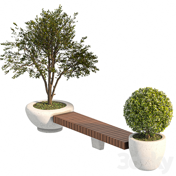 Urban Furniture 31 – Modern Bench - Urban environment - 3D model
