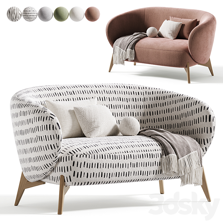 Tilar Textile Straight Sofa / Tilar sofa divan.ru - Sofa - 3D model