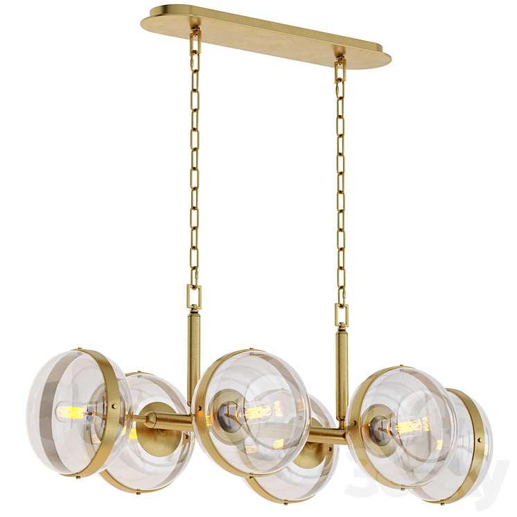 Nottingham Island Lamp 6 Light Sources Antique Brass - Pendant light ...