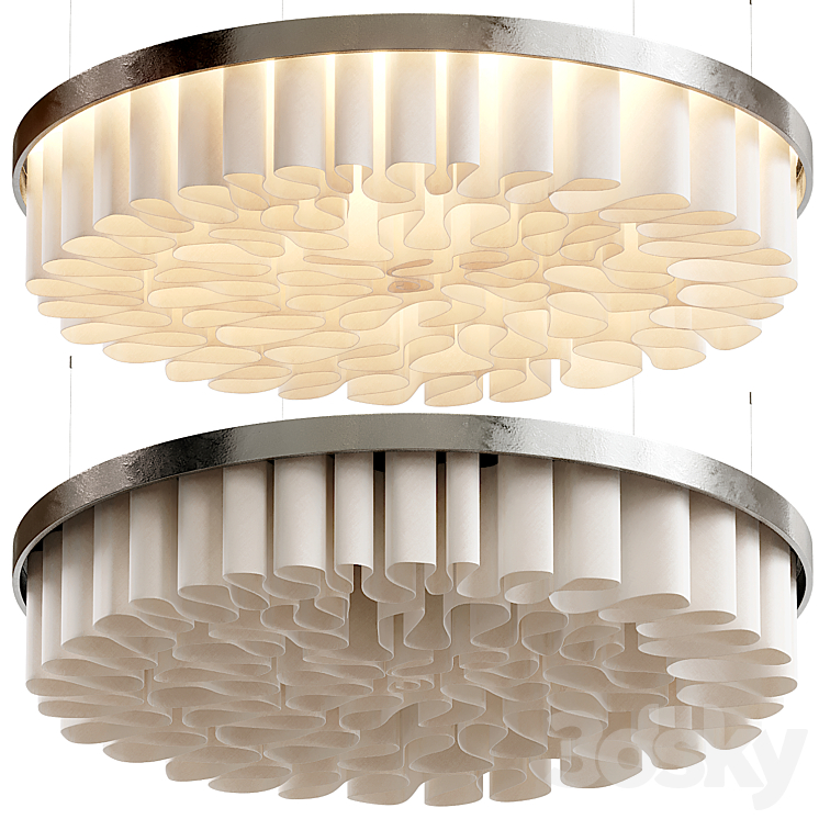 Round Wave Fabric Ceiling Light - Pendant light - 3D model