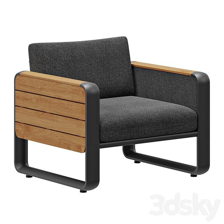 NOTTINGHAM Gray armchair - Arm chair - 3D model