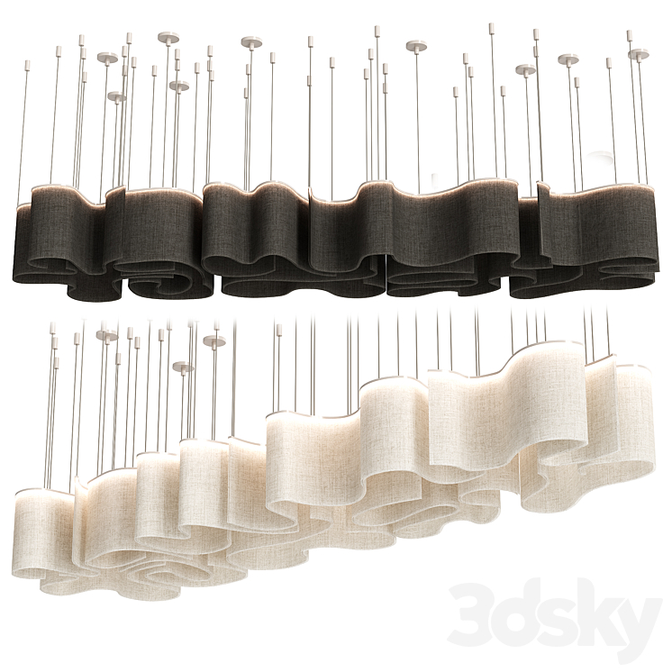Excitemen Fabric Chandelier 3 - Pendant light - 3D model