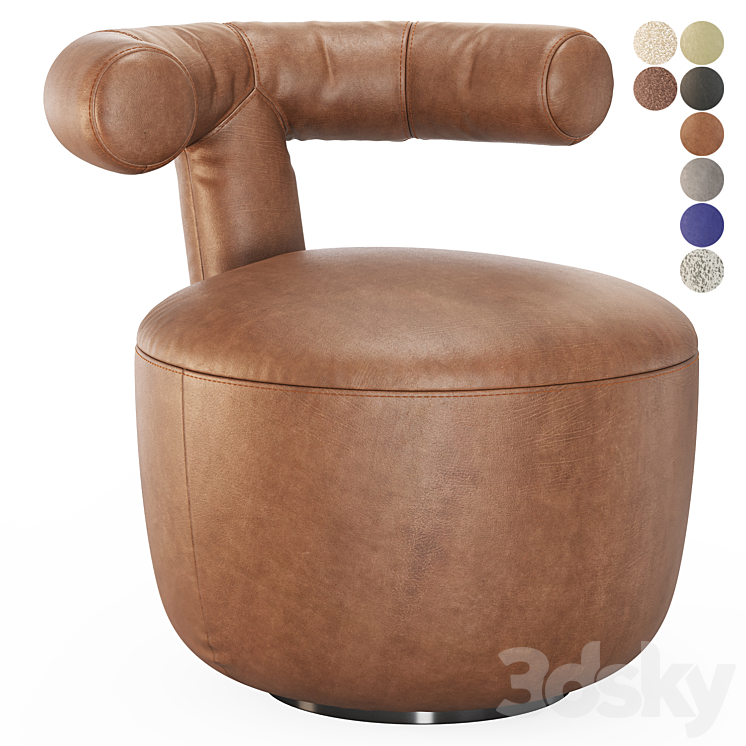 Chair from the factory Natuzzi, series Baya - Arm chair - 3D model
