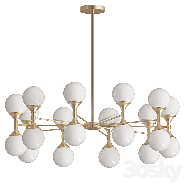 Bubble Glass Chandeliers Stylish Full Copper Nordic Ceiling Light ...
