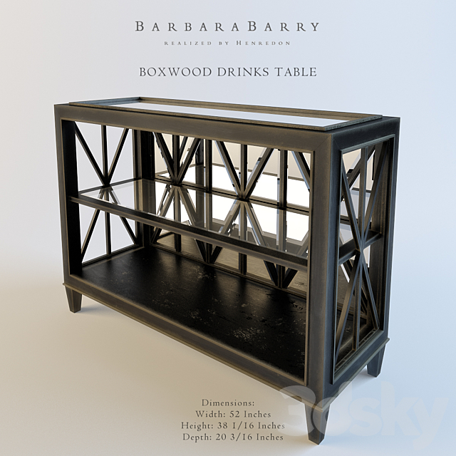 Barbara Barry BOXWOOD DRINKS TABLE 3D Max - 3DMAXTER