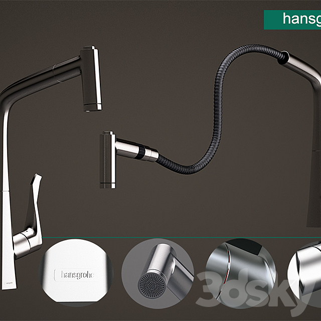 Single lever kitchen mixer with pull-out spray 3D Max - 3DMAXTER