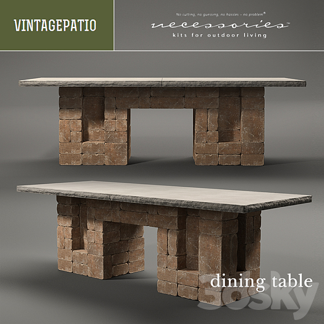 VINTAGEPATIO Dining Table 3D Max - 3DMAXTER