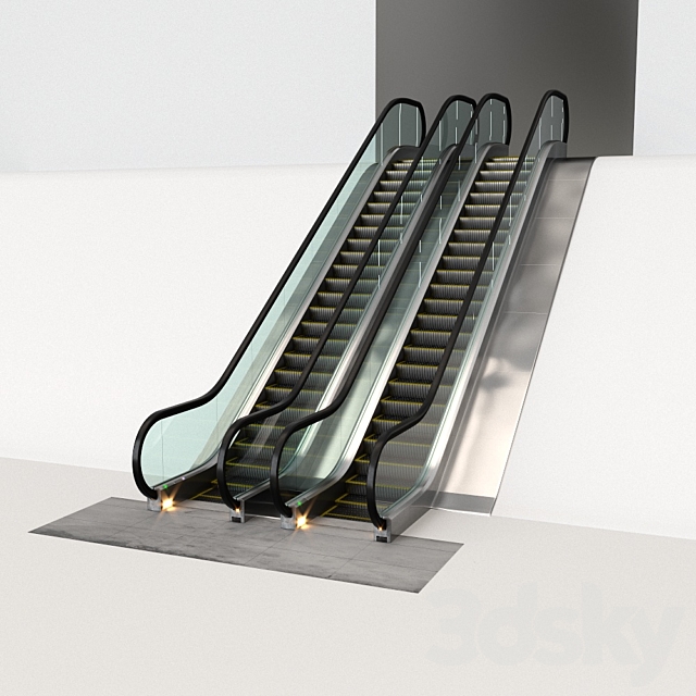 Escalators animated 3D Max - 3D Max Master