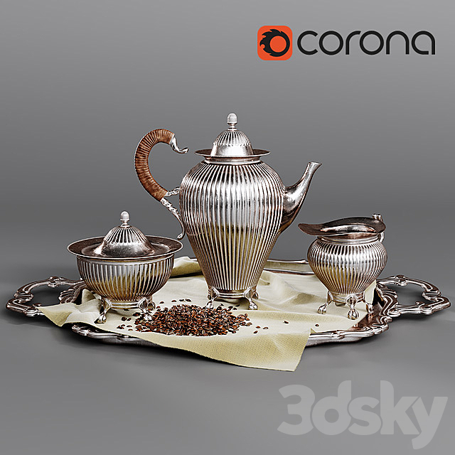 Antique Coffee Set 3D Max - 3DMAXTER