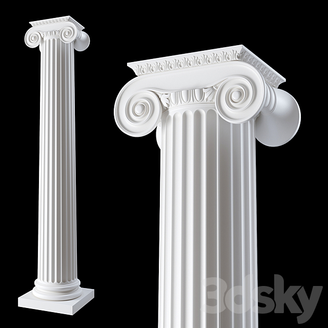 Column 005. Ionic order 3D Max - 3DMAXTER