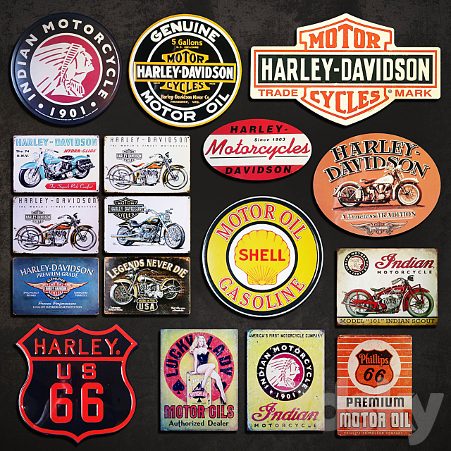 Metal Signs №10. Motorcycles 3D Max - 3DMAXTER