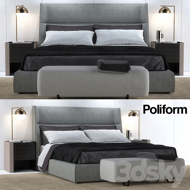 Bed Poliform Chloe Letto 3D Max - 3DMAXTER