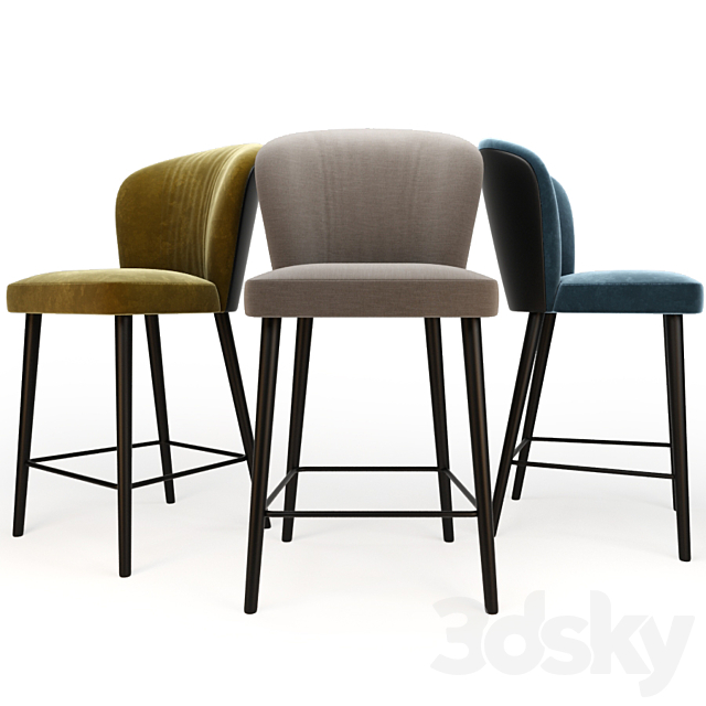 Minotti Aston Counter Stool 3D Max - 3DMAXTER