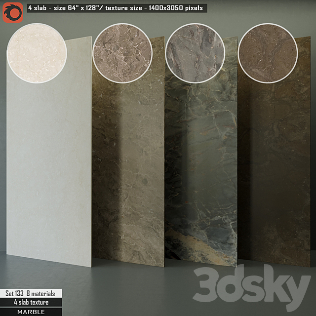 Marble Slab Set 133 3D Max - 3DMAXTER