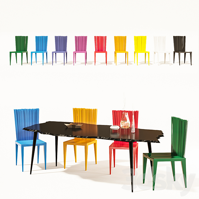 Edra Jenette Chair + Egeo Table 3D Max - 3DMAXTER