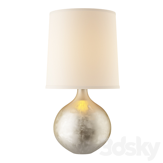Aerin Modern Warren Mini Table Lamp In Burnished Silver Leaf With Linen ...