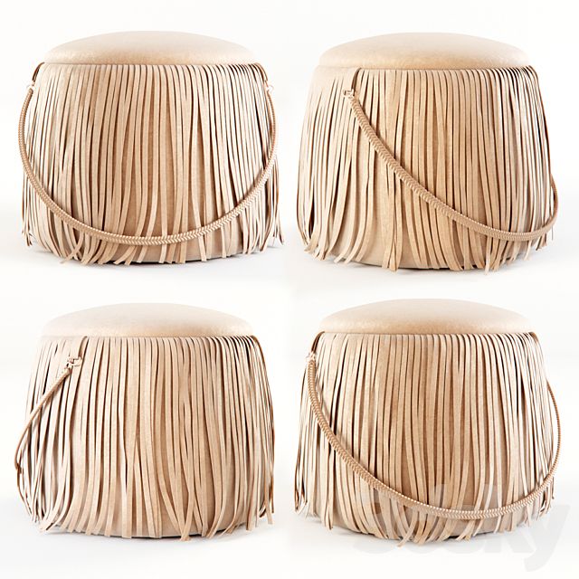 RIBBON FRINGE POUF 3D Max - 3DMAXTER