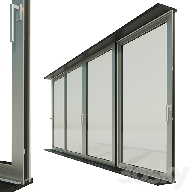 Panoramic sliding system Window Door 3D Max - 3DMAXTER