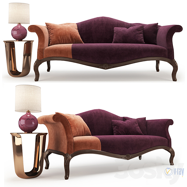 Baker King George III Setee 3D Max - 3DMAXTER