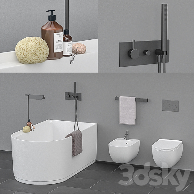 Ceramica Cielo bath set 3D Max - 3DMAXTER