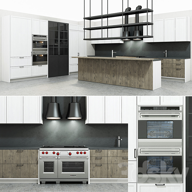 Industrial style kitchen 3D Max - 3DMAXTER