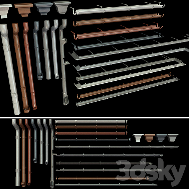 Elements of the drainage system 3D Max - 3DMAXTER