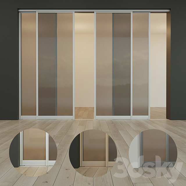Sliding door. Partition. Closet. one 3D Max - 3DMAXTER