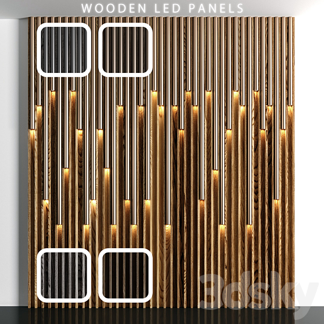 Wooden led panels 2 3D Max - 3DMAXTER