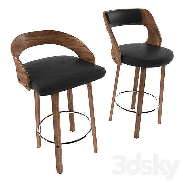emily & sabrina bar or counter stool and bar chair 3D Max - 3DMAXTER