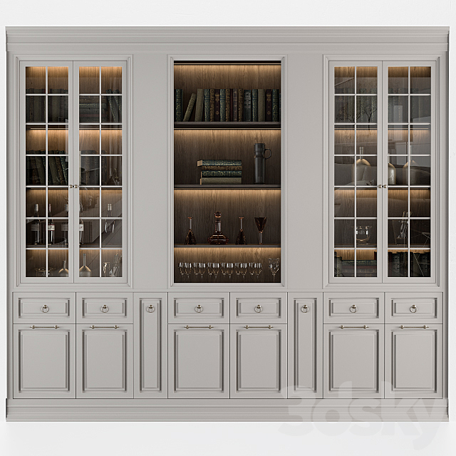 Classic Display Cabinet Cream 3D Max - 3DMAXTER