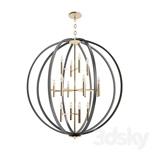 Euclid_Chandelier_Spanish_Bronze 3D Max - 3DMAXTER