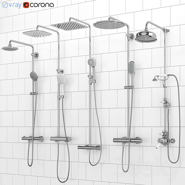 Shower systems Devon Devon | Ravak | GROHE set 77 3D Max - 3DMAXTER