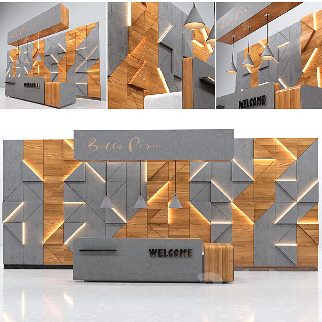 Reception Zone (Reception Desk) 3D Max - 3DMAXTER