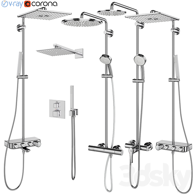 Grohe Shower Systems Set 106 3D Max - 3DMAXTER
