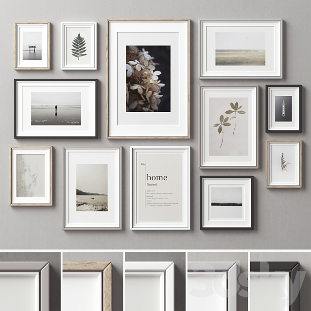 Picture Frames Set -195 3D Max - 3DMAXTER