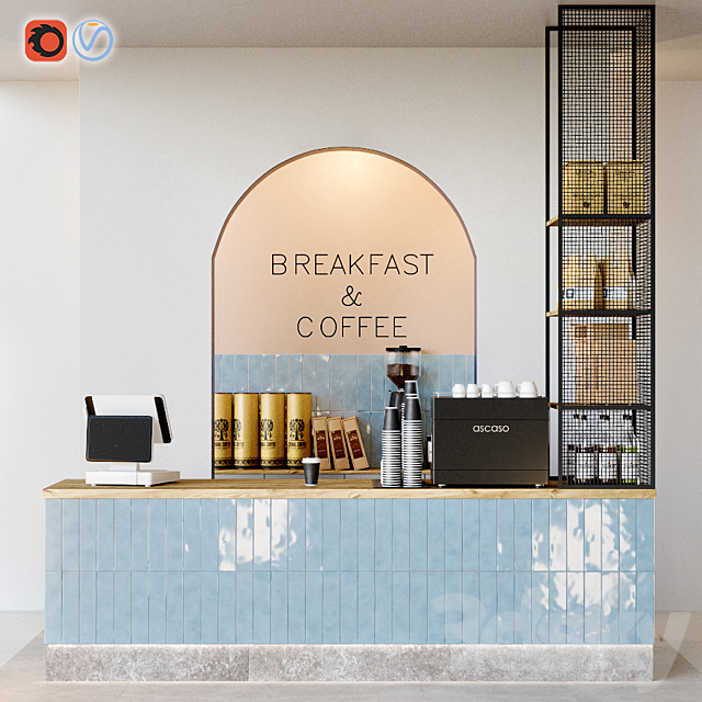 Coffee shop Breakfast & coffee 3D Max - 3DMAXTER