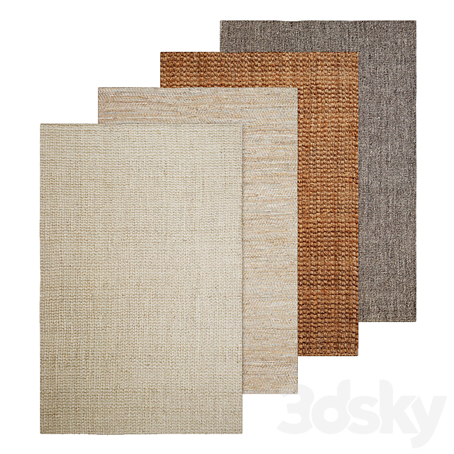 Natural Basket Weave Jute Rug 3D Max - 3DMAXTER