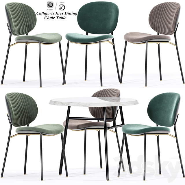 Calligaris Ines Dining Chair Table 3D Max - 3DMAXTER