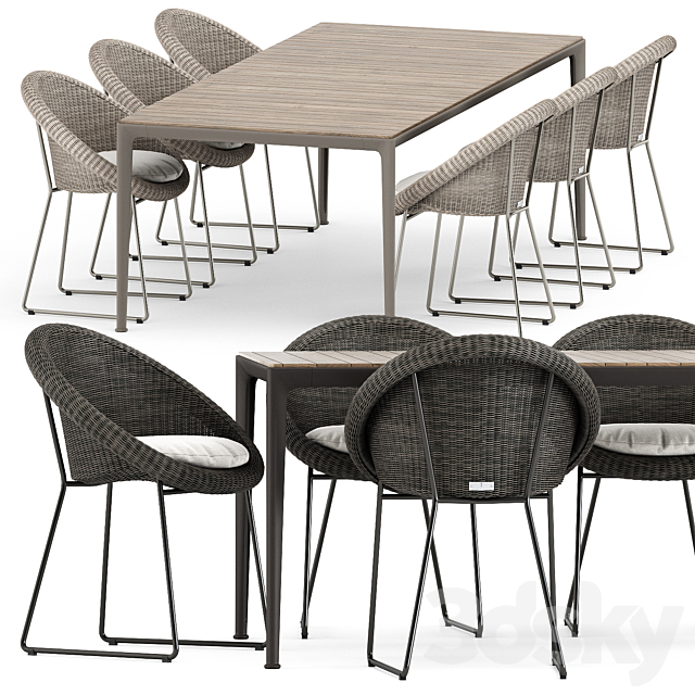 Gigi II Armchair by Janus et cie and Mirto Outdoor table by bebitalia 3D Max - 3DMAXTER