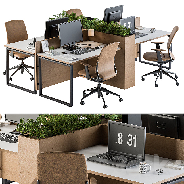 Office Furniture - employee Set 21 3D Max - 3DMAXTER