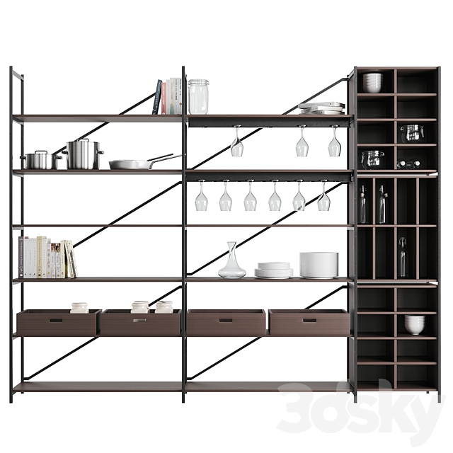 RIG Modules Kitchen System _ Kitchen Rack 3D Max - 3DMAXTER