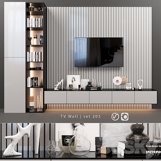 TV Wall | set 203 3D Max - 3DMAXTER