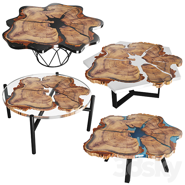 Slab coffee tables 3D Max - 3DMAXTER