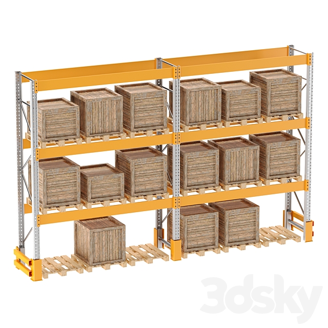 PALLET STORAGE RACK (pallet box) 3D Max - 3DMAXTER