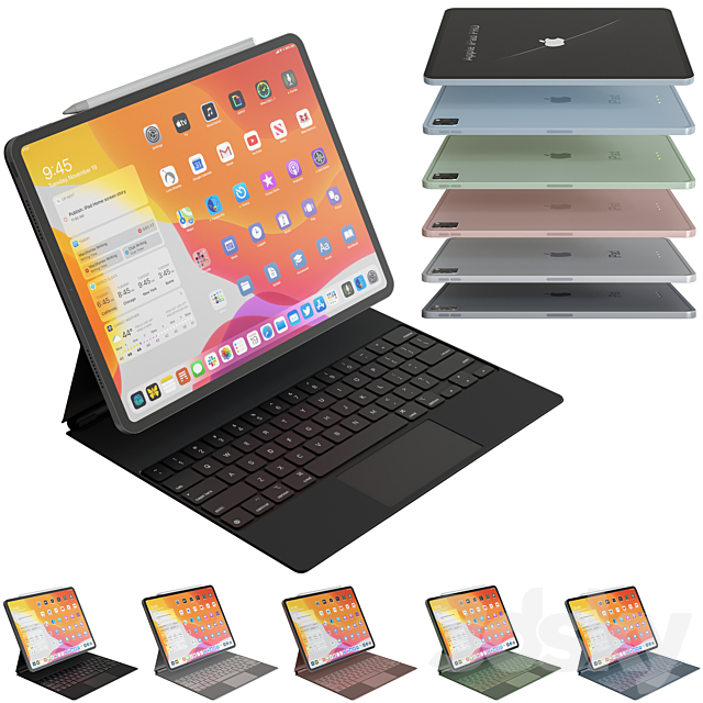 iPad_PRO_2021 With Key All Colors 3D Max - 3DMAXTER