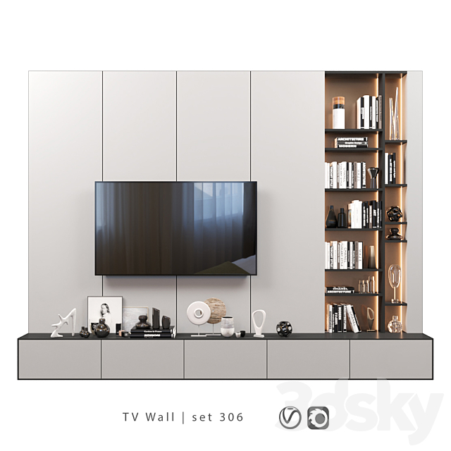 TV Wall | set 306 3D Max - 3DMAXTER