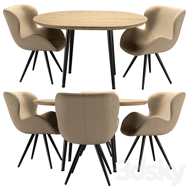 Magda Chair and Leticia Table 3D Max - 3D Max Master