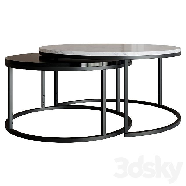 Alexine coffee table Genuine Marble 3D Max - 3DMAXTER