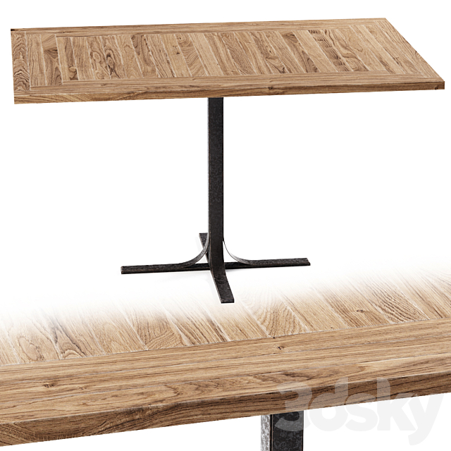Mila square restaurant table M120 _ Rectangular restaurant table 3D Max ...