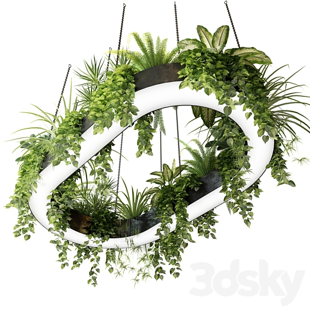 Ring planter lamp with plants 1.5m x 2.5m 3D Max - 3DMAXTER